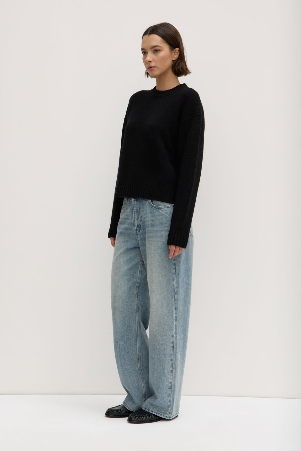 Womens Beau Merino Wool Knit Black | Assembly Label – Assembly Label | NZ