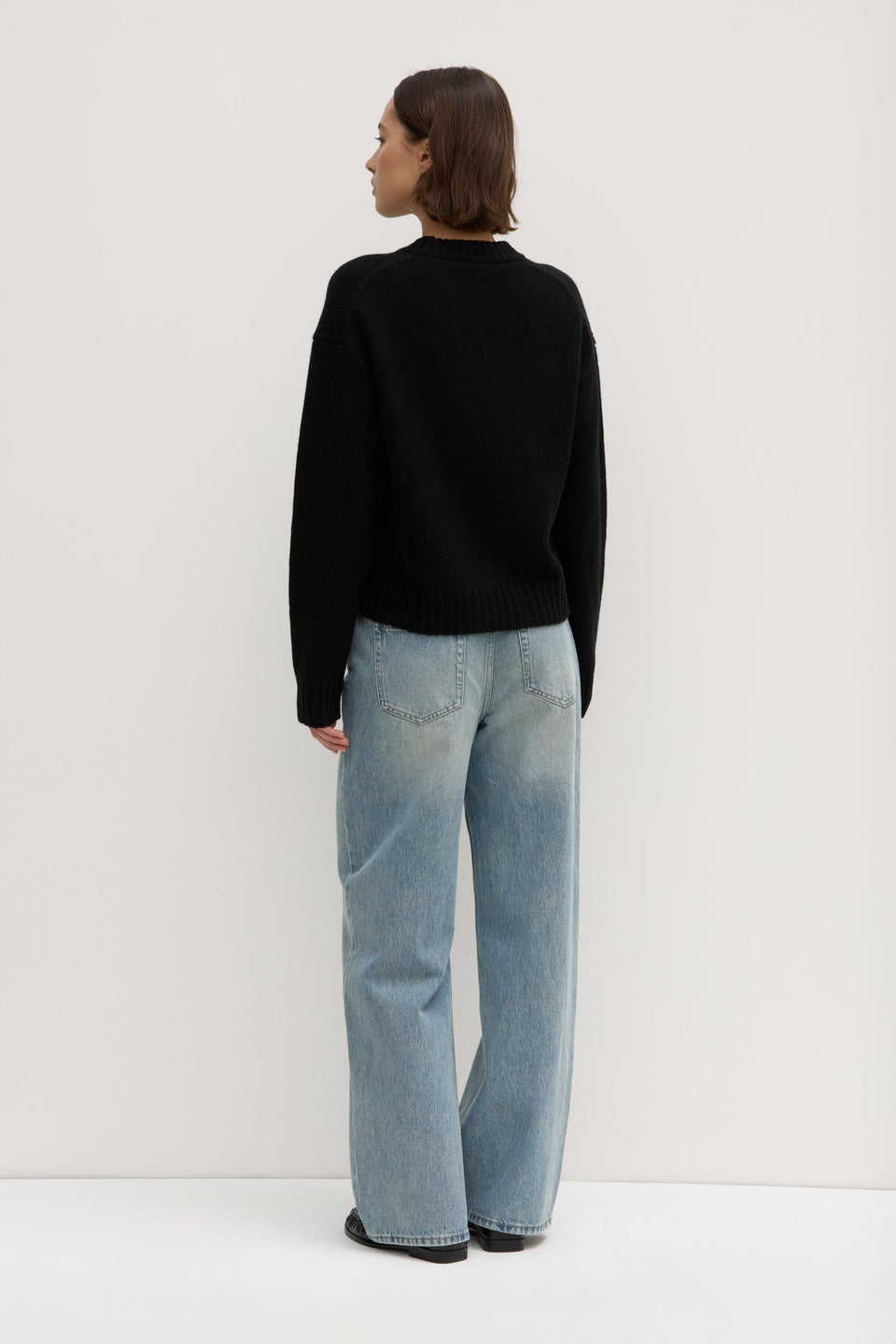 Womens Beau Merino Wool Knit Black | Assembly Label – Assembly Label | NZ