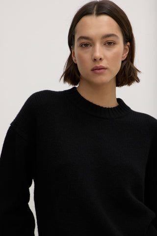 Womens Beau Merino Wool Knit Black | Assembly Label – Assembly Label | NZ