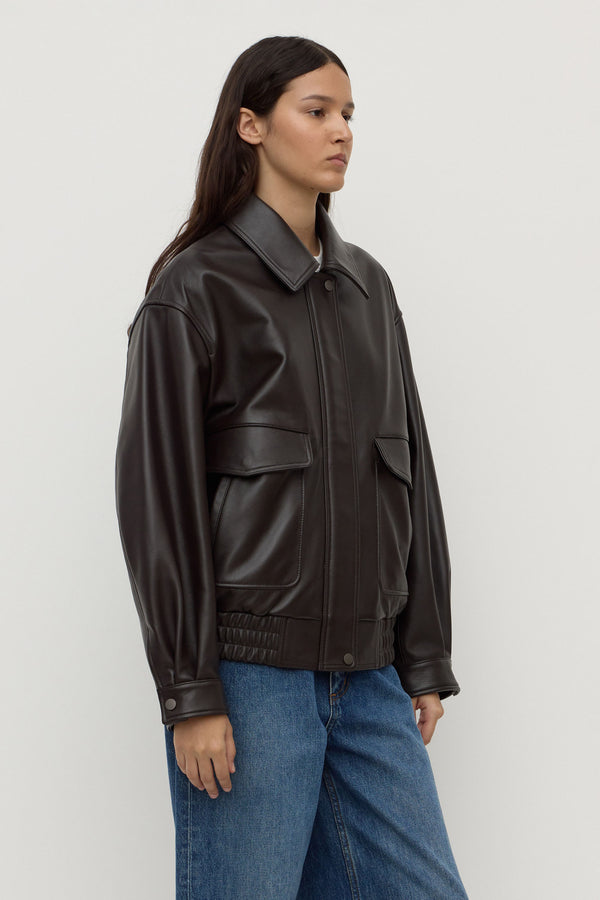 Womens Carmen Leather Jacket Dark Choc | Assembly Label – Assembly ...