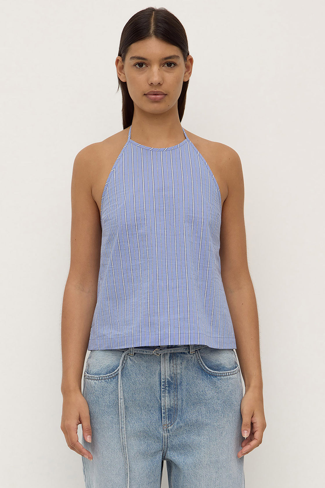 Womens Erina Stripe Halter Top Blue/White Stripe | Assembly Label ...