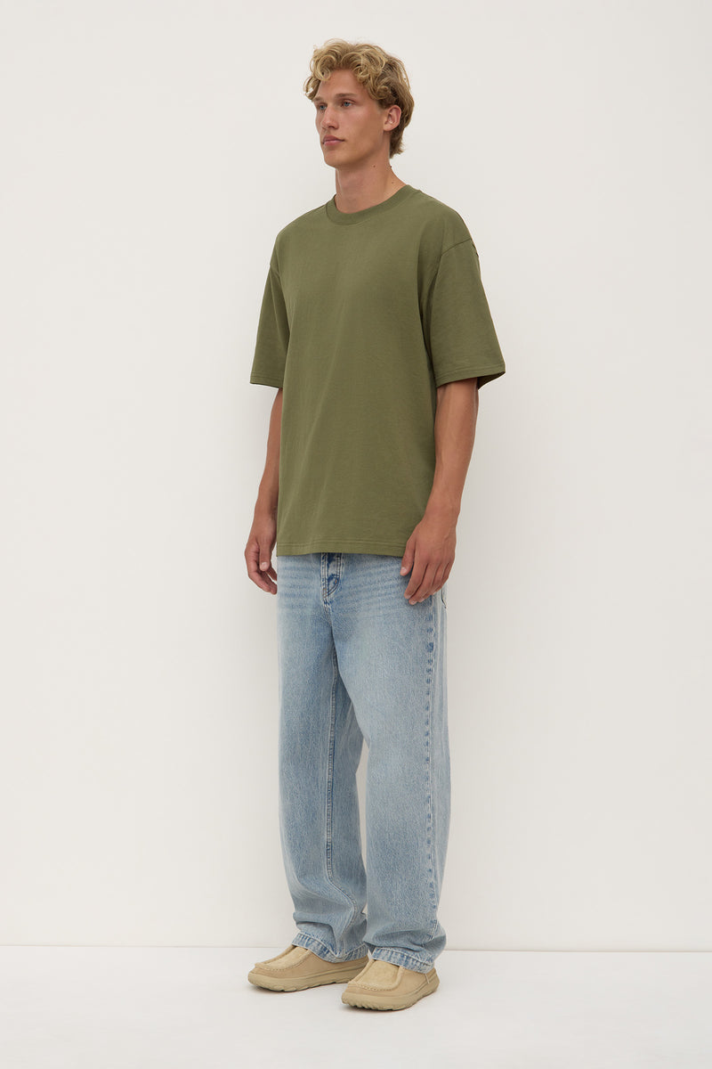 Mens Knox Organic Oversized Tee Chive | Assembly Label – Assembly Label ...
