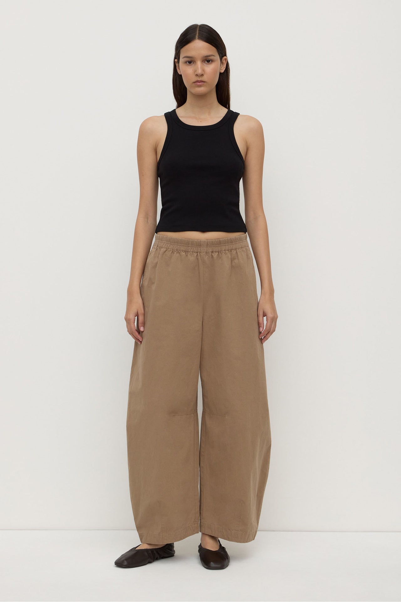 Womens Lola Barrel Pant Dark Tan | Assembly Label – Assembly Label | NZ