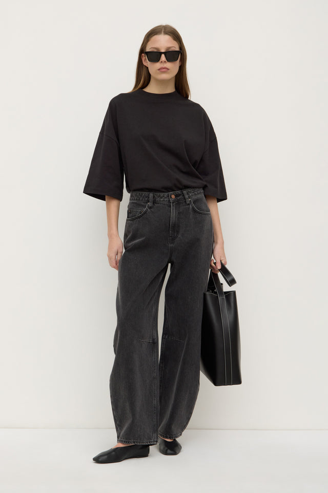 Womens Max Cotton Oversized Tee Black | Assembly Label – Assembly Label ...
