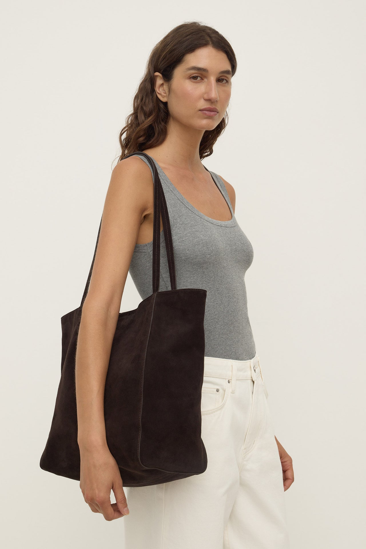 Paige Suede Tote Bag Ganache | Assembly Label – Assembly Label | NZ