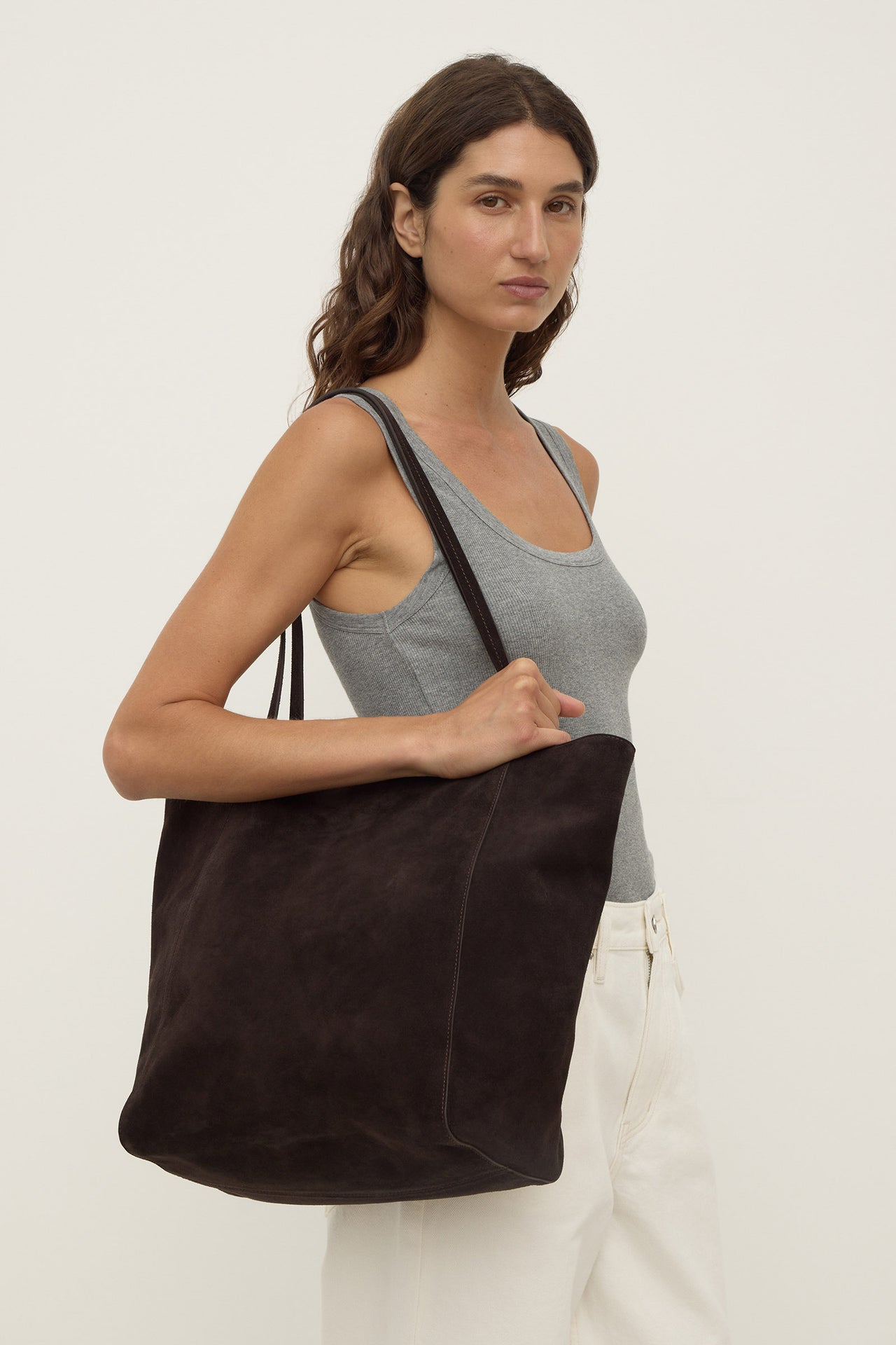 Paige Suede Tote Bag Ganache | Assembly Label – Assembly Label | NZ