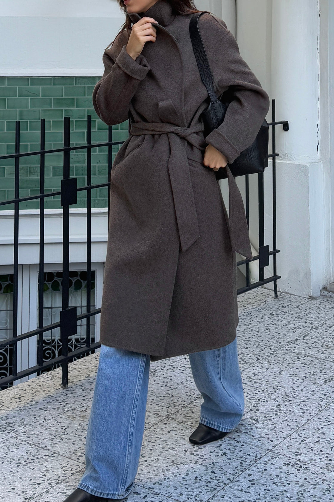 Womens Sadie Wool Coat Cocoa Marle | Assembly Label NZ – Assembly Label ...