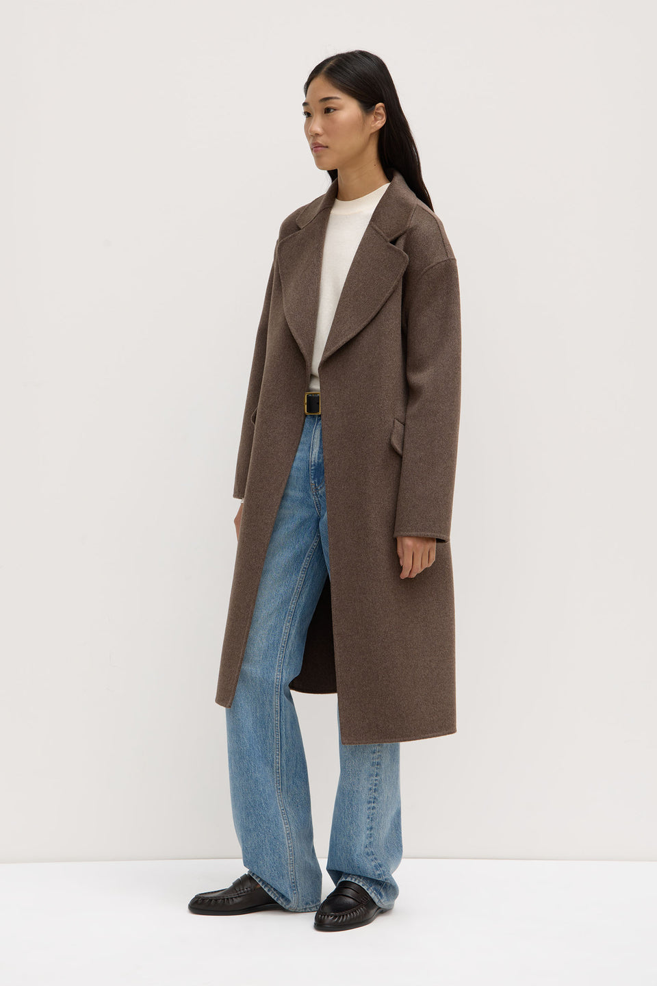 Womens Sadie Wool Coat Cocoa Marle | Assembly Label NZ – Assembly Label ...