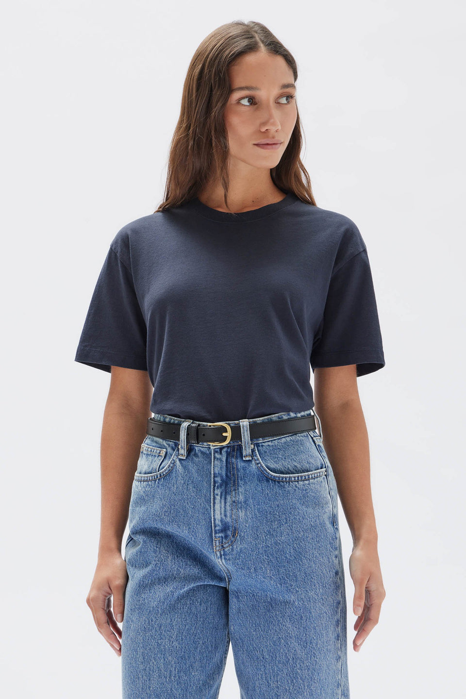 Womens Organic Base Tee Navy | Assembly Label NZ – Assembly Label | NZ