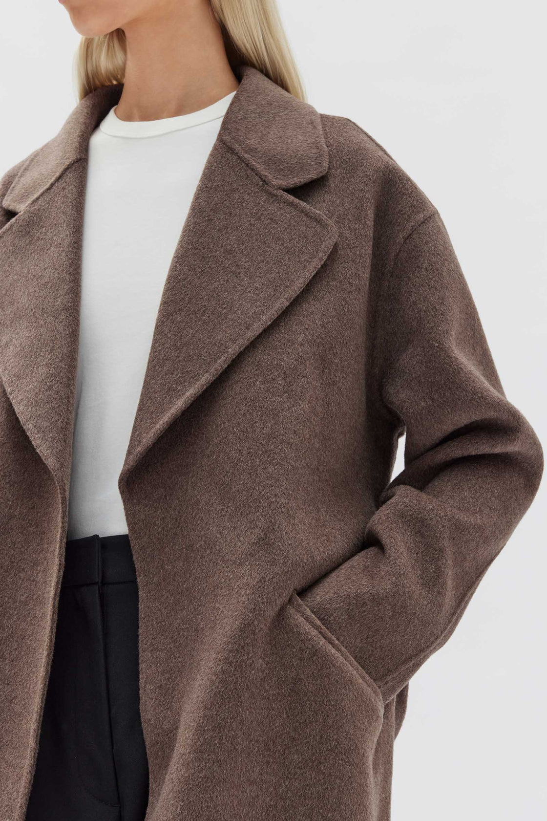 Womens Sadie Wool Coat Cocoa Marle | Assembly Label NZ – Assembly Label ...